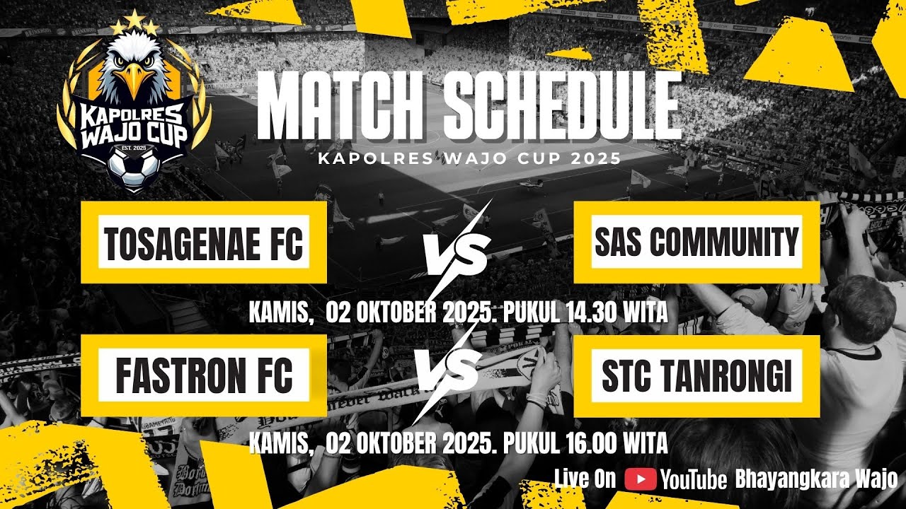 TOSAGENAE FC VS SAS COMMUNITY /// KAPOLRES WAJO CUP 2025 - YouTube