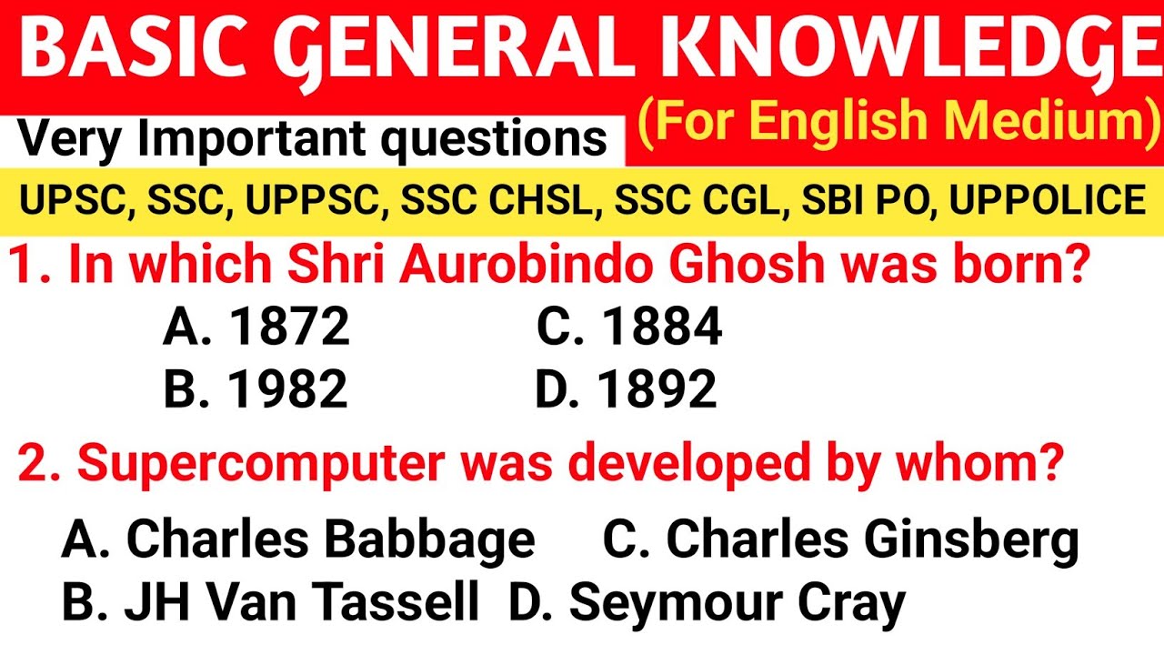 SSC General Knowledge| Basic General Knowledge | SSC GD GK|SSC GK| UPSC GK - YouTube