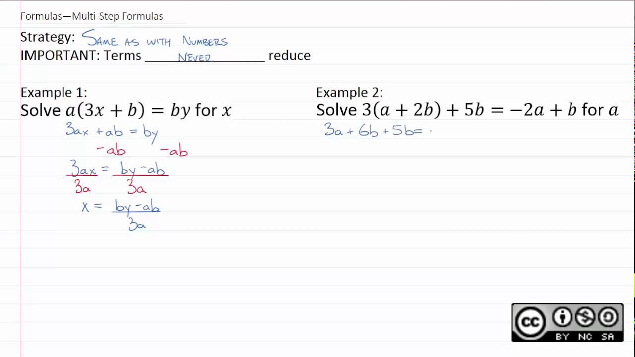 7.4b : Multi - Step Formulas - YouTube