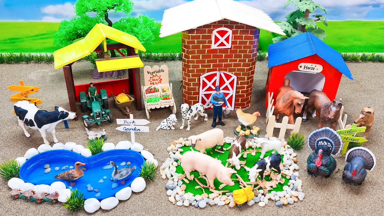 DIY Creative Miniature Farm Diorama - Cattle Farm - Horse Stable - Barn ...