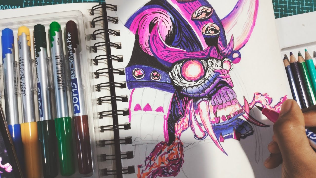 how to draw sicko mode skull part4 #drawing #artwork #artist #sketch # ...