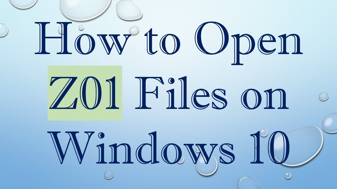 How to Open Z01 Files on Windows 10 - YouTube