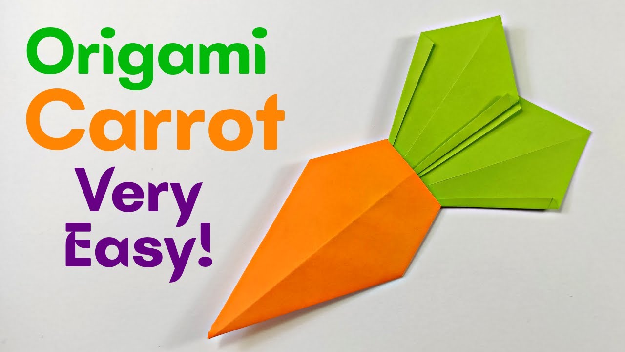Origami Carrot 🥕 How to make a paper Carrot 🥕 Origami Vegetables with ...