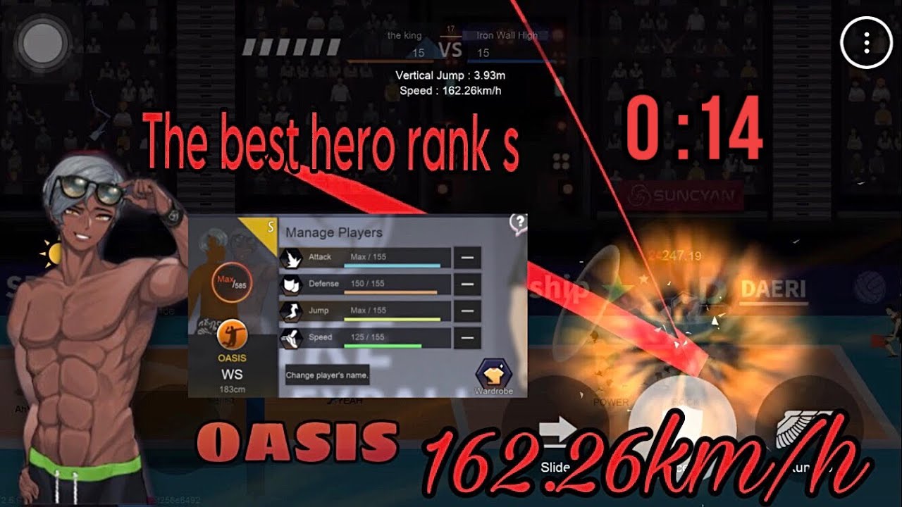 The best hero rank s oasis //gameplay oasis the spike volleyball 🏐 ...