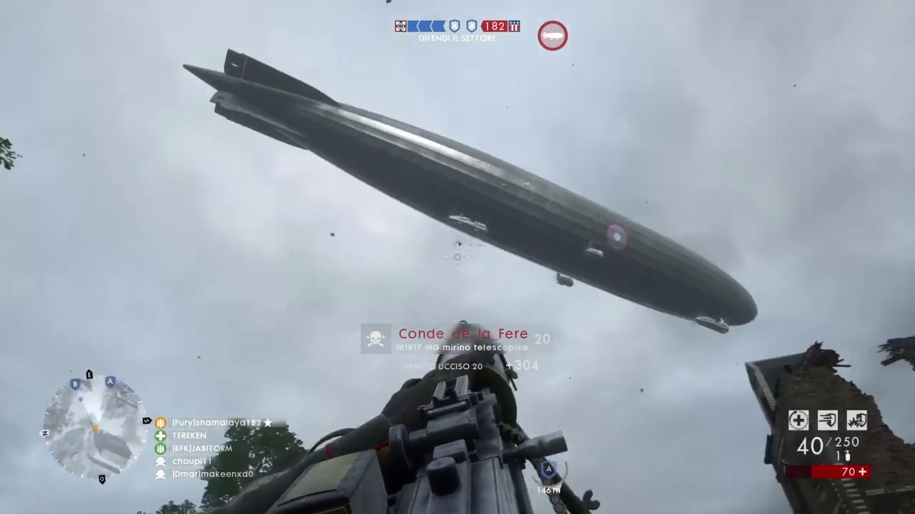 SHOCKING MACHINE GUN VS ZEPPELIN - Battlefield 1 - YouTube