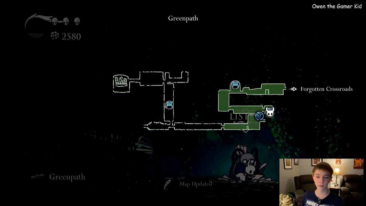 Hollow Knight: Location of the Greenpath Map - YouTube