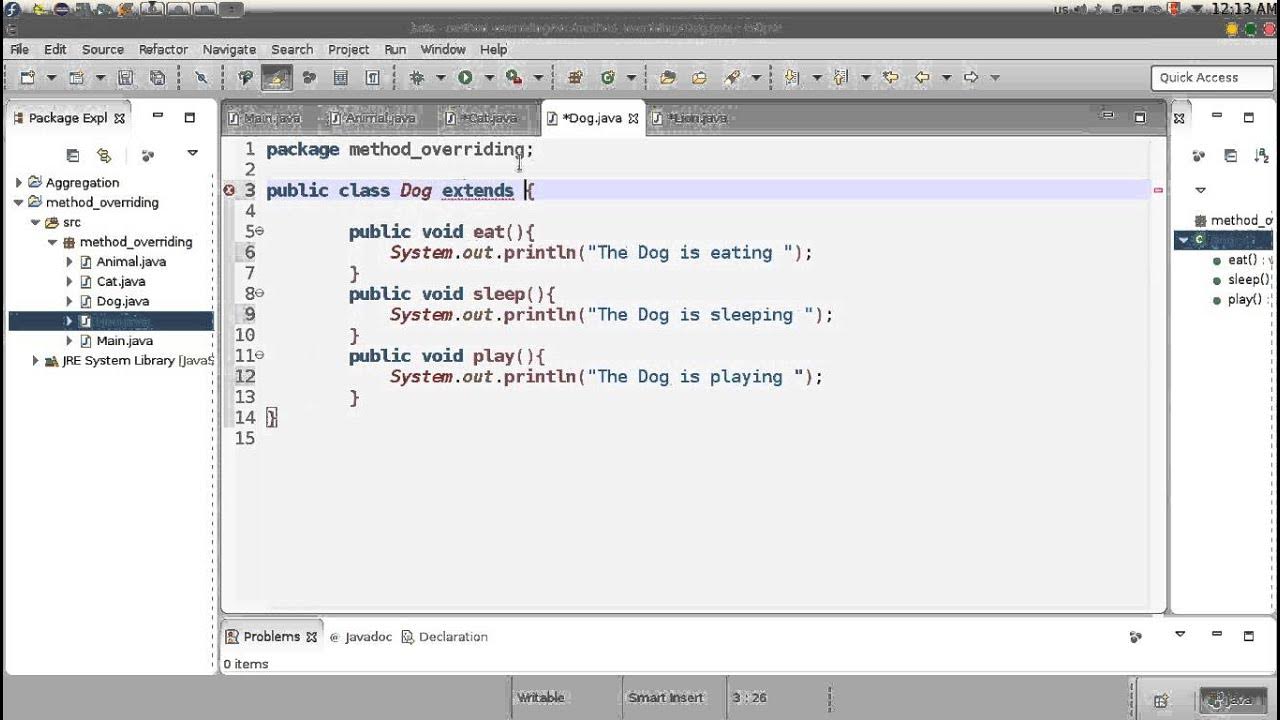 116 Java Method overriding public private مثال عن الخاص والعام - YouTube