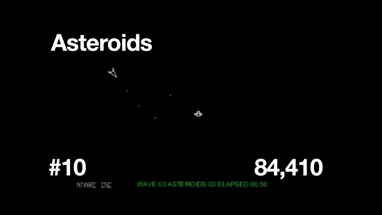 Asteroids 10 (retro coin-op videogame with ships scoreboard via Lua ...
