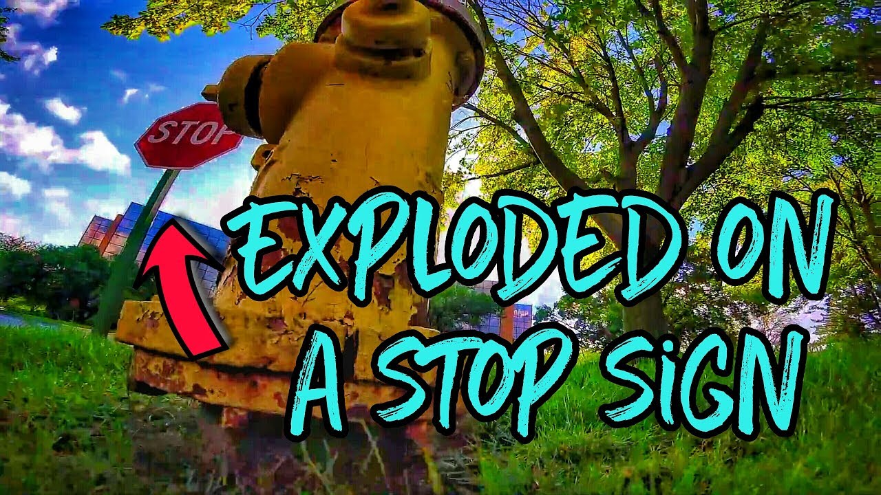 Exploded My Drone on a Stop Sign - YouTube