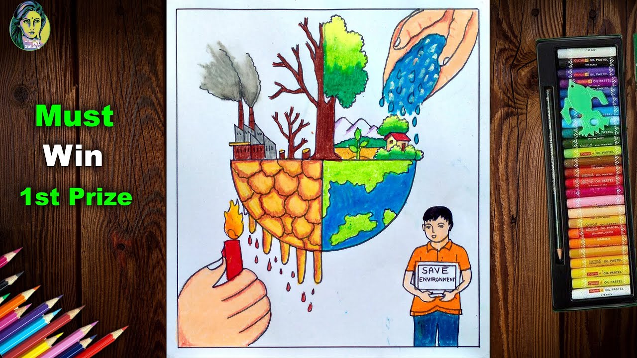 Environment Day drawing Easy | How To Draw World Environment Day Poster ...