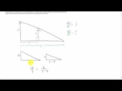 Related Rates 10: The Shadow of a Lamppost - YouTube