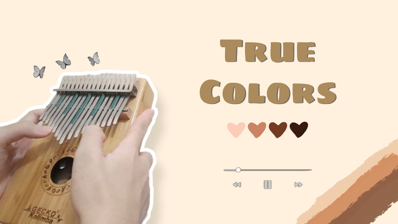 TRUE COLORS | Kalimba cover with TABS and LYRICS (Number Notation ...