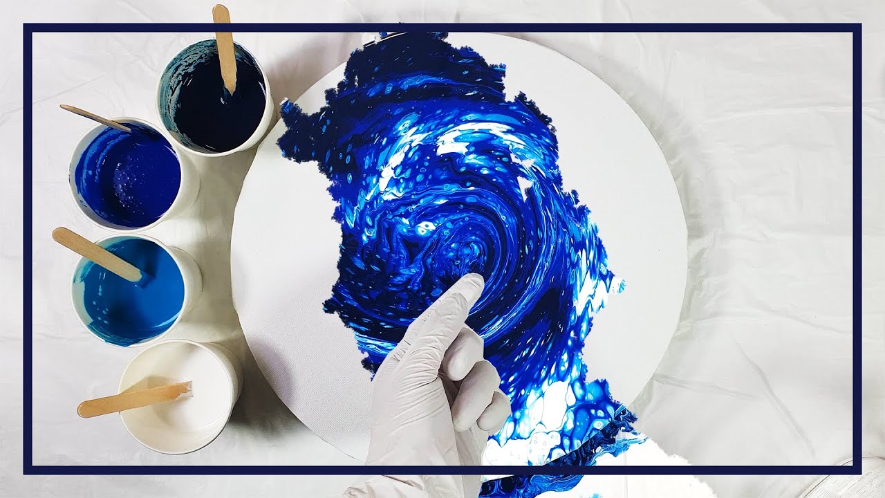 ⛄ Easy to draw BLIZZARD icy frozen with acrylic pouring paint ⛄ - YouTube