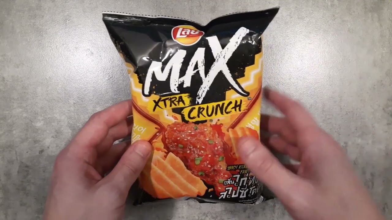 Lay's Max Xtra Crunch Spicy Korean Fried Chicken from Thailand - YouTube
