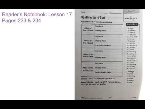 Reader’s Notebook: Lesson 17 Pages 233 & 234 - YouTube