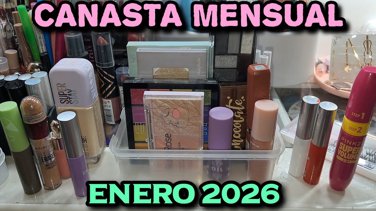 ¡CANASTA MENSUAL MAQUILLAJE, ENERO 2026! | RARE BEAUTY, MAYBELLINE, RUBY ROSE, PINK 21, DAPOP ...