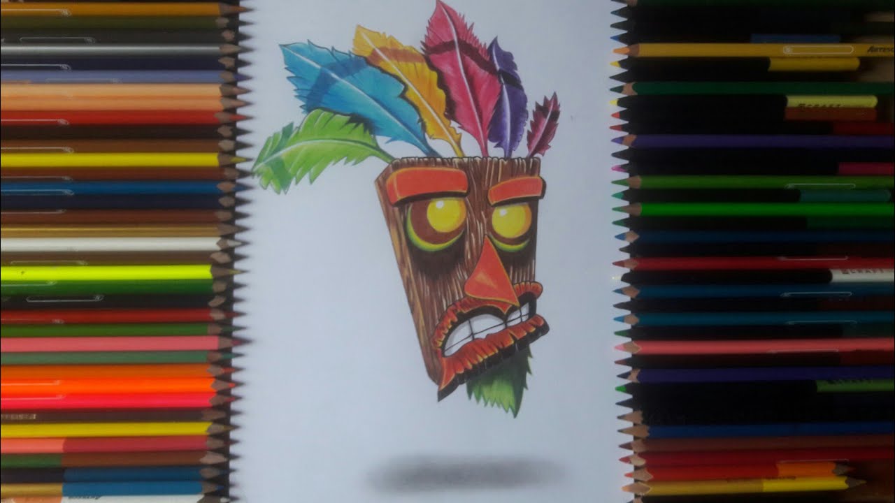 dibujando a aku aku/drawing aku - YouTube