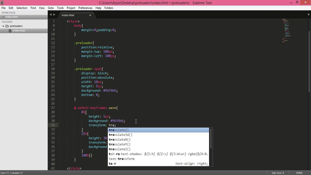 css3 animated audio wave preloader - YouTube