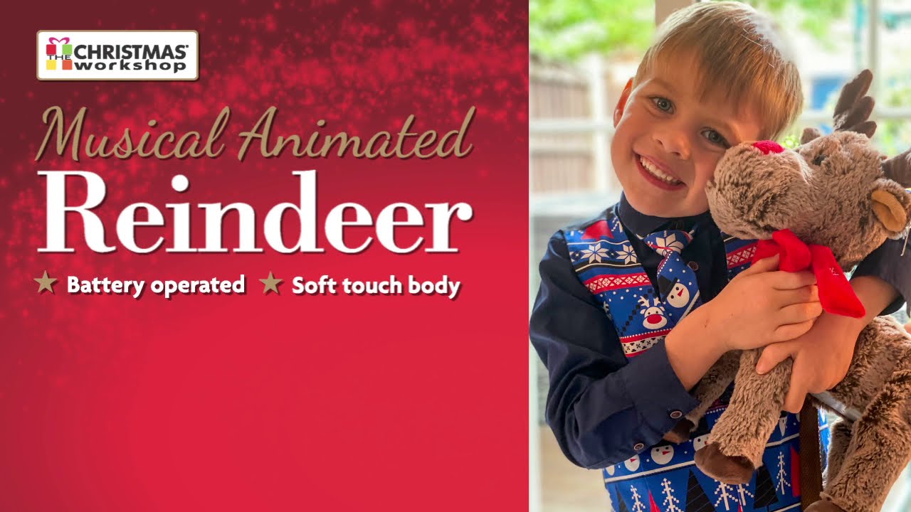The Christmas Workshop Musical Reindeer Christmas Toy - YouTube
