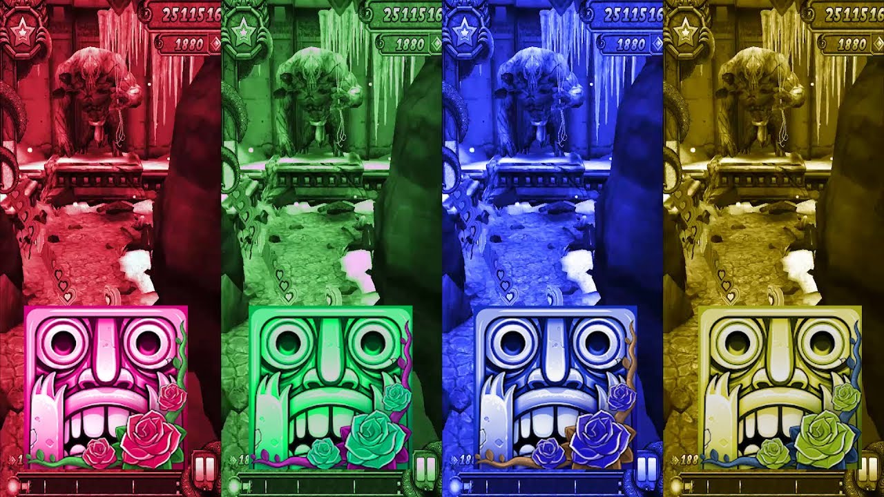 Temple Run 2 Winter Wasteland Red Vs Green Vs Blue Vs Yellow - Color ...