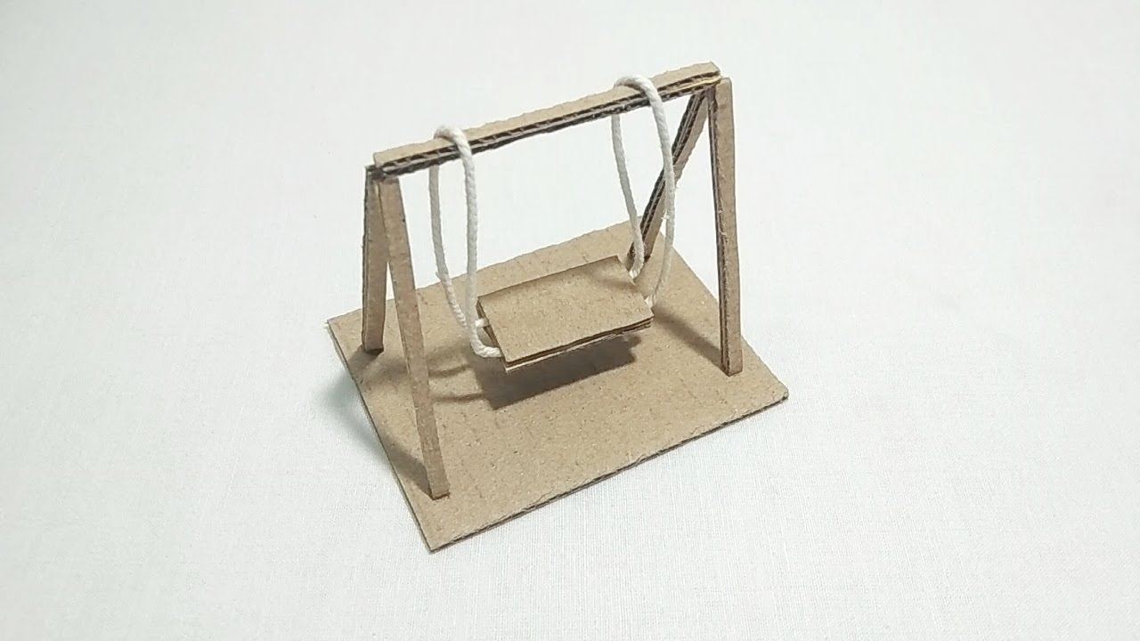 How to make a swing in cardboard - YouTube