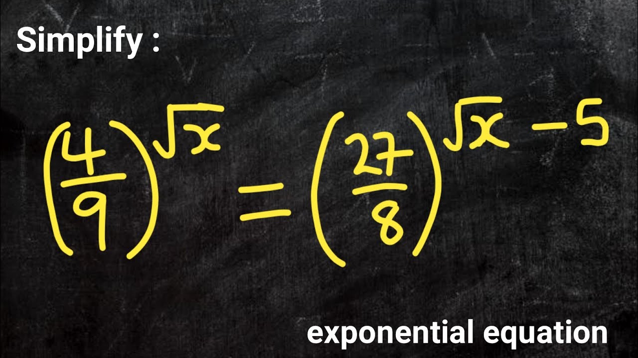 MATH || NICE EXPONENTIAL EQUATION - YouTube