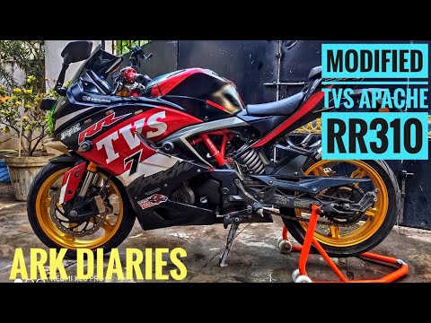 Modified TVS Apache RR 310 | Sports Stickering | Gold Rim Painting ...