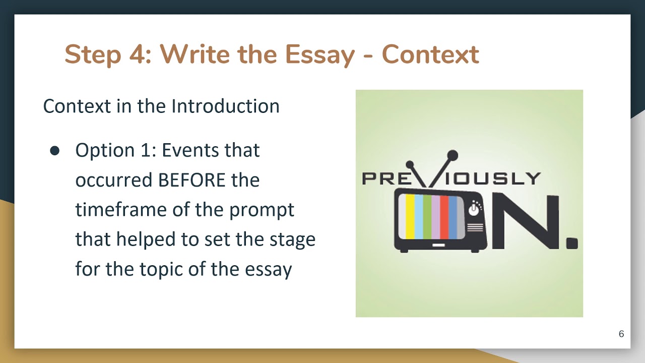 Writing in APUSH Context and Evidence for video - YouTube