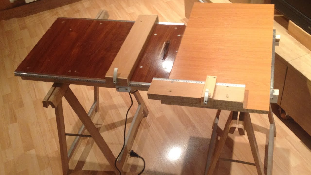 Sierra de mesa casera material reciclado - YouTube