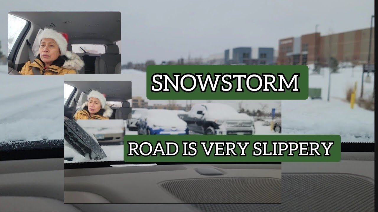 ROAD IS VERY SLIPPERY DURING THIS SNOWSTORM - YouTube