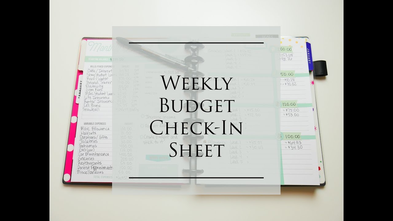 Weekly Budget Check-In Sheet | Happy Planner - YouTube