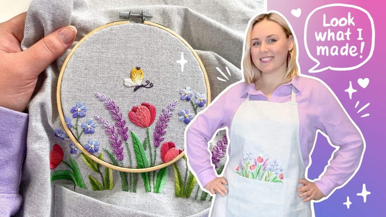 Embroidered Apron 🌷 My Process + 🪡 Tips How to Make the Back Side of ...