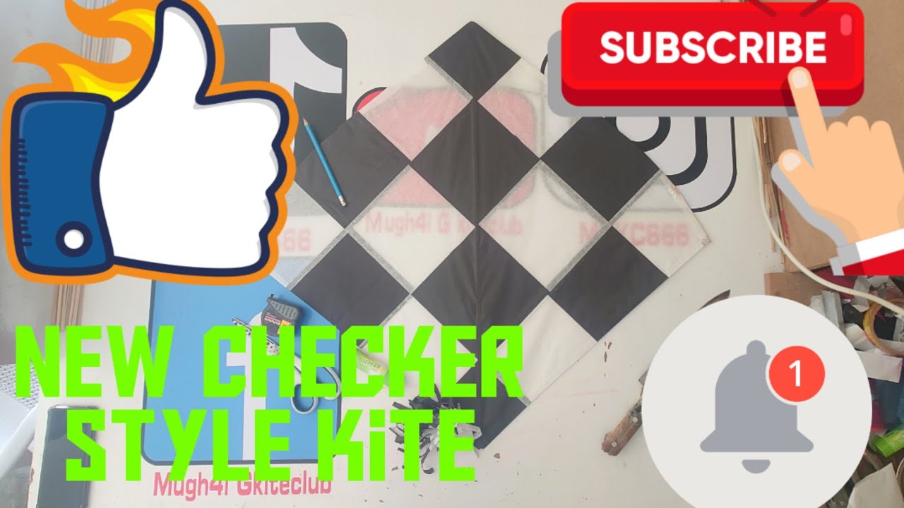 How to make Checker style kite #kites #support #art #handcraft #MGKC666 ...