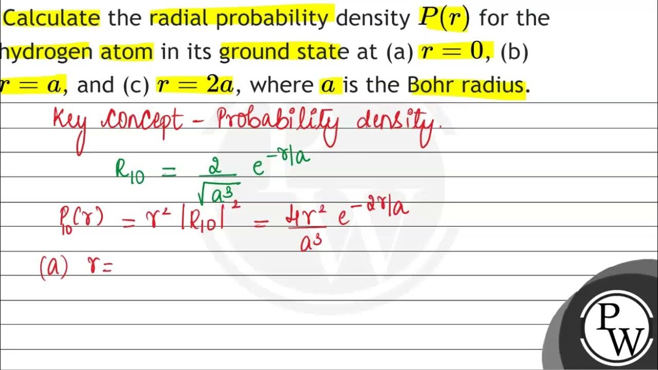 Calculate the radial probability density \( P(r) \) for the hydrogen ...