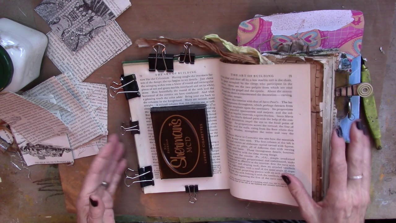 altered book page #27 a 'hidden' box part one - YouTube