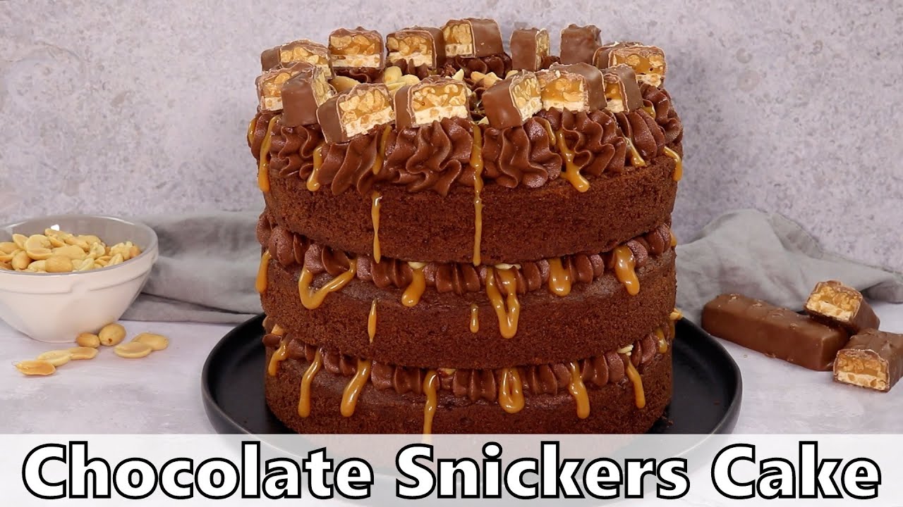 Chocolate Snickers Cake Recipe - YouTube