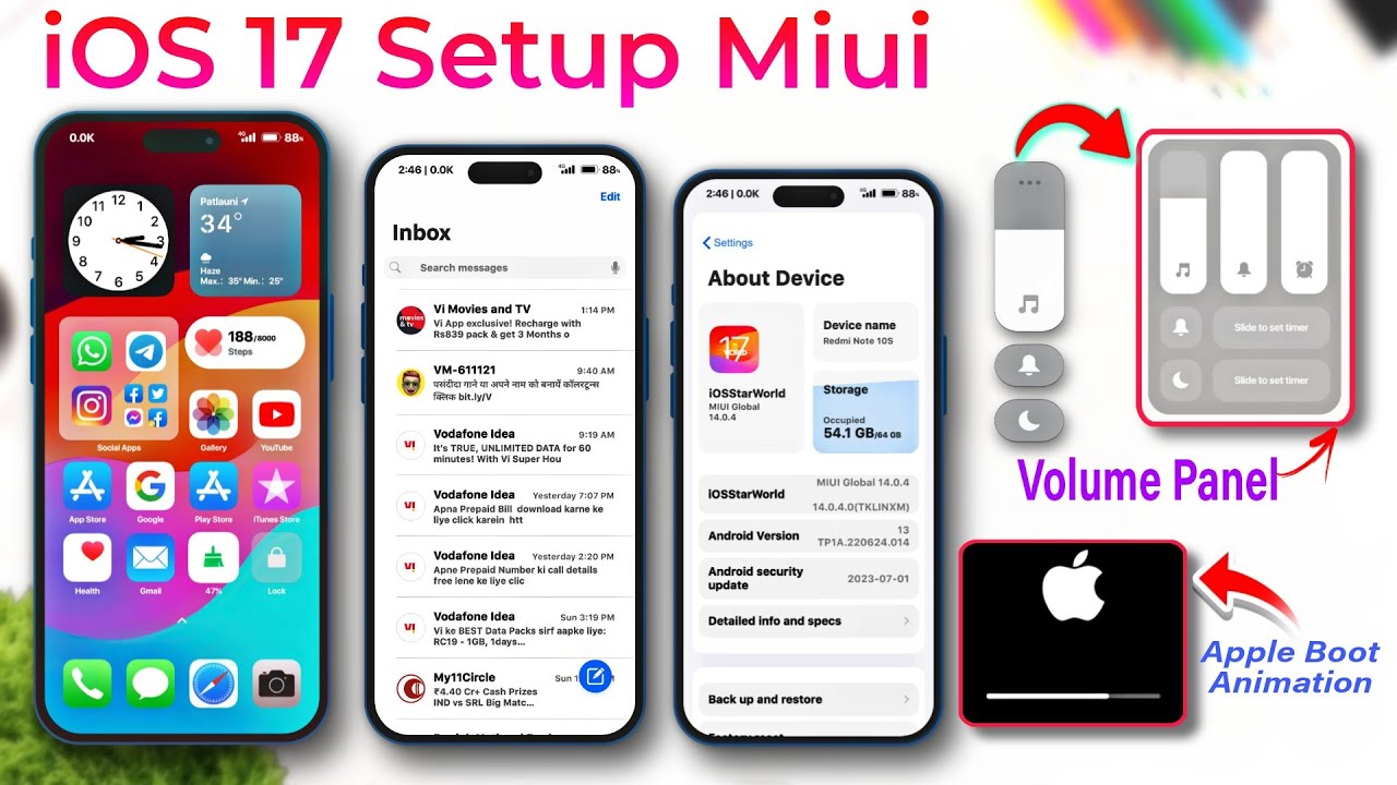 iOS 17 Setup🔥For Miui - Boot animation, System Ui Everything😍 | Without ...