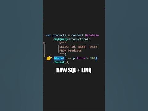 Composing Raw SQL And LINQ Queries With EF #shorts - YouTube