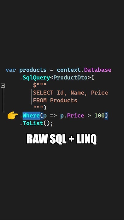 Composing Raw SQL And LINQ Queries With EF #shorts - YouTube