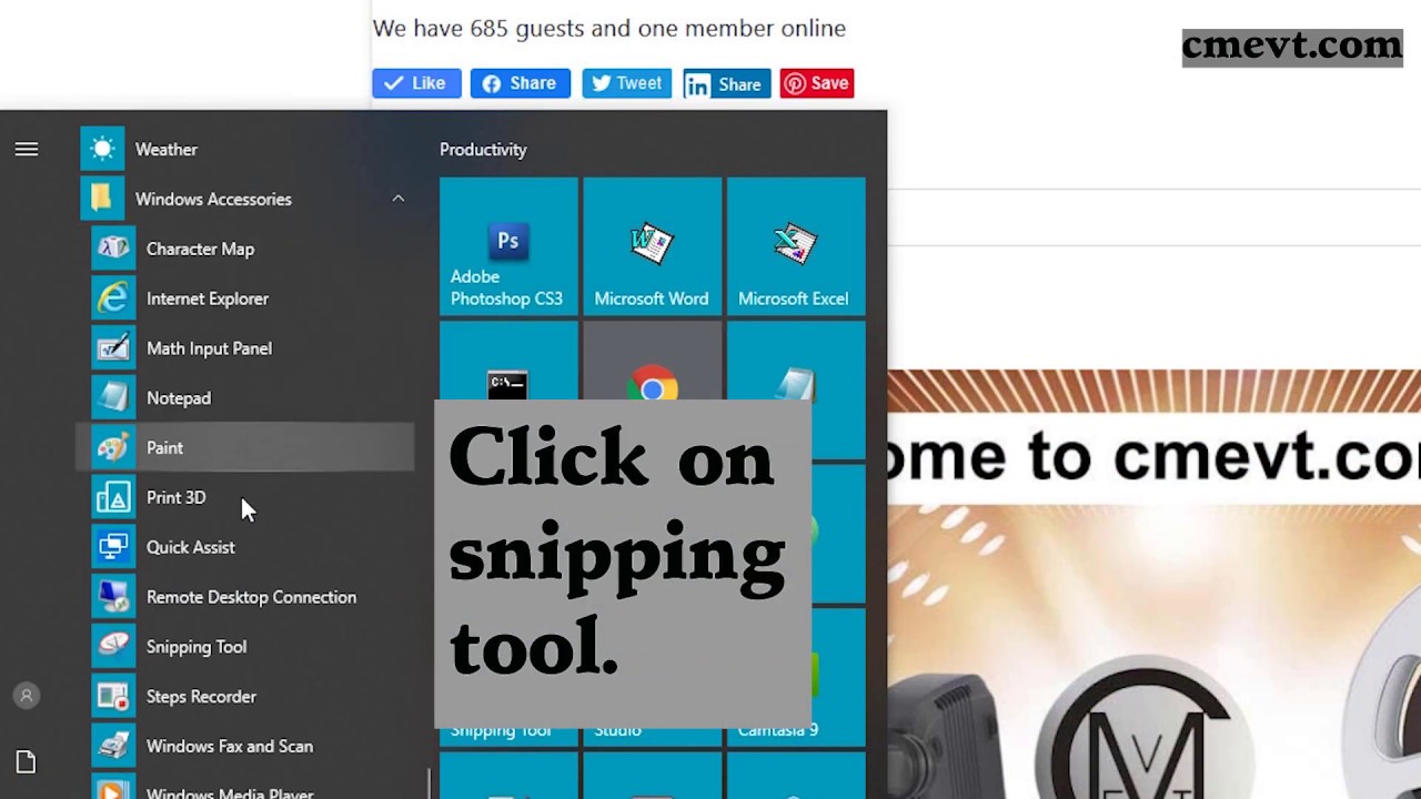 0002 Windows 10 snipping tool for screenshots - YouTube