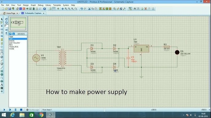 Power Supply Schematic Using Proteus Youtube