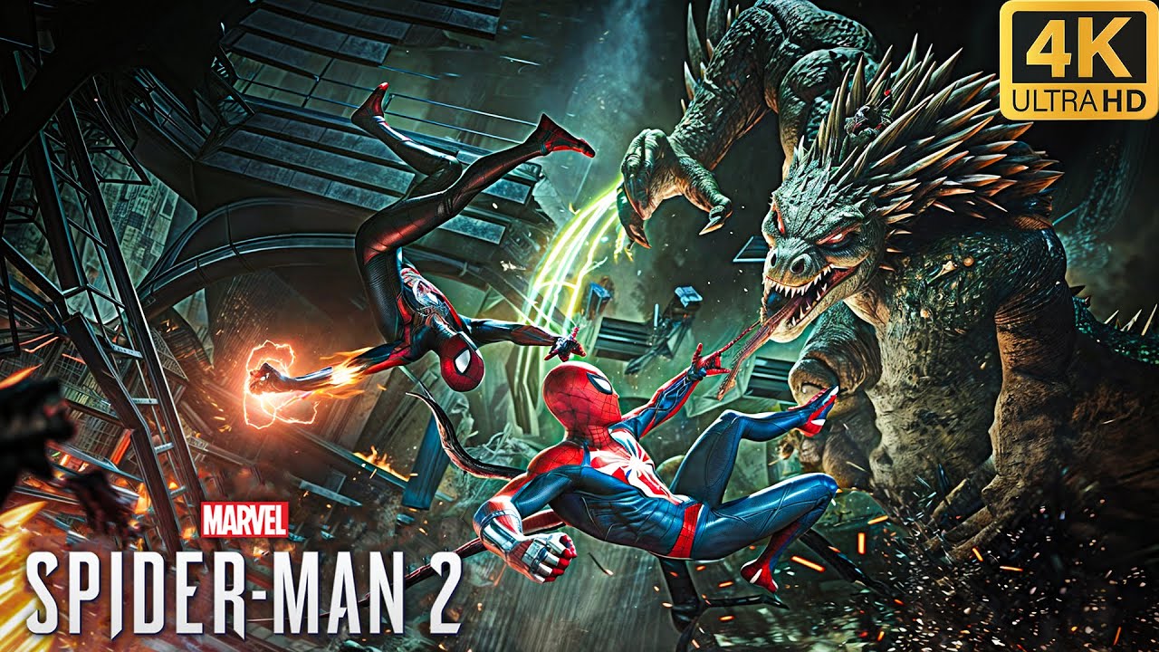 SPIDER-MAN vs GIANT LIZARD – INSANE 4K FULL GAMEPLAY | NO COMMENTARY | MARVEL'S SPIDER-MAN 2 #5 ...