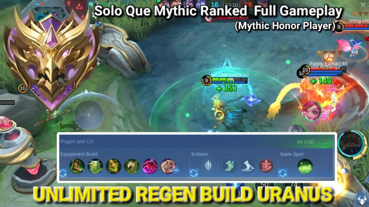 Uranus UNLIMITED REGEN BUILD IS INSANE | Uranus Mobile Legends Full ...