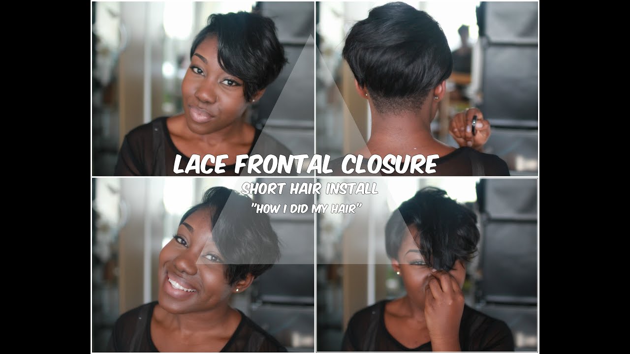 Lace frontal closure| Short hair| Install video - YouTube