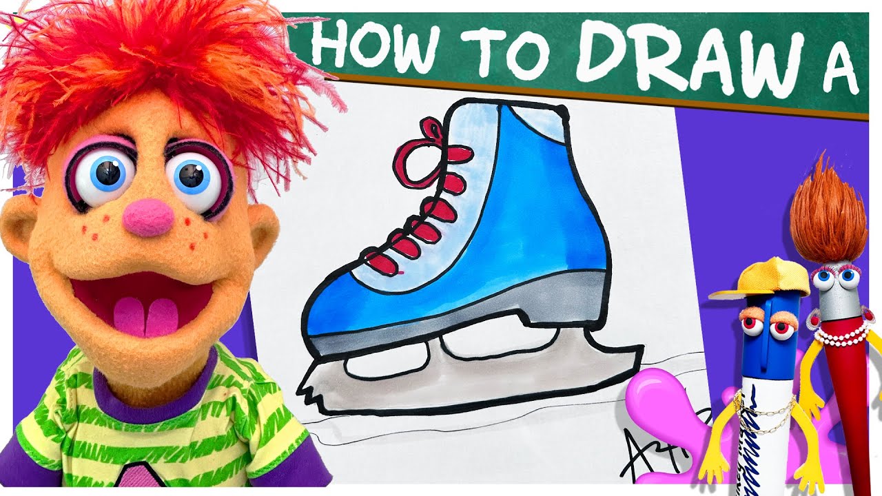 How To Draw Ice Skates | Art Tutorial for Kids | Artie's Show - YouTube