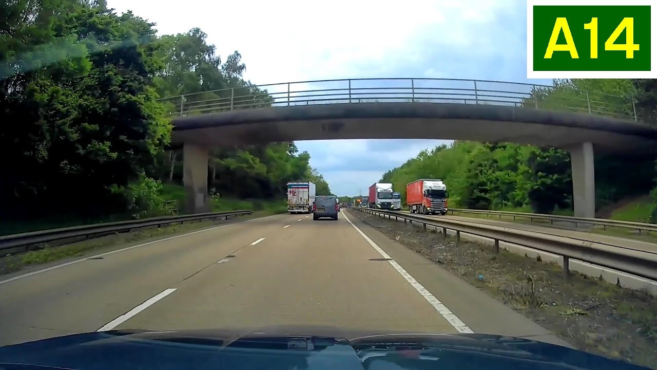 A14 - Ipswich Southern Bypass - Westbound - J56 to J55 (A12 S) - YouTube