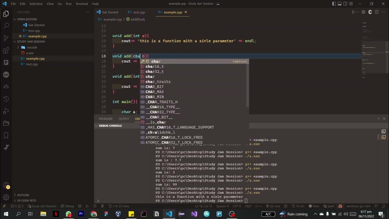 Function Overloading | Study Jam 2022 | GDSC Fast Islamabad - YouTube