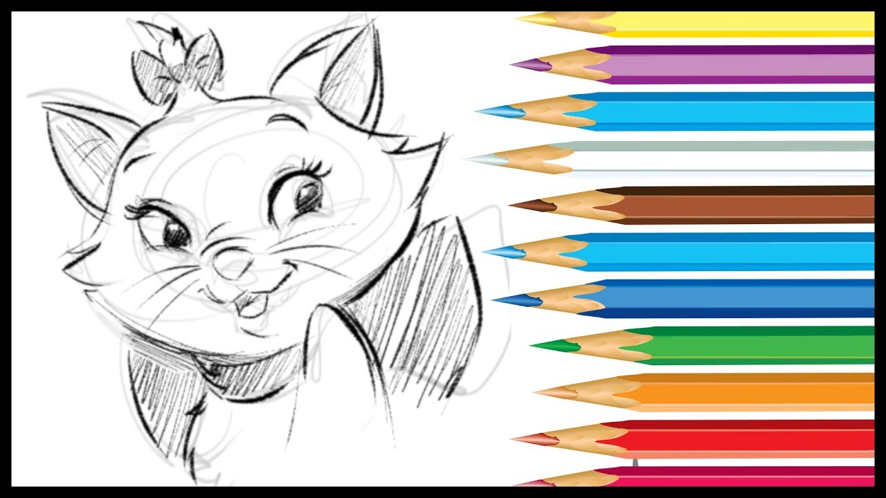 How to draw MARIE from THE ARISTOCATS - YouTube