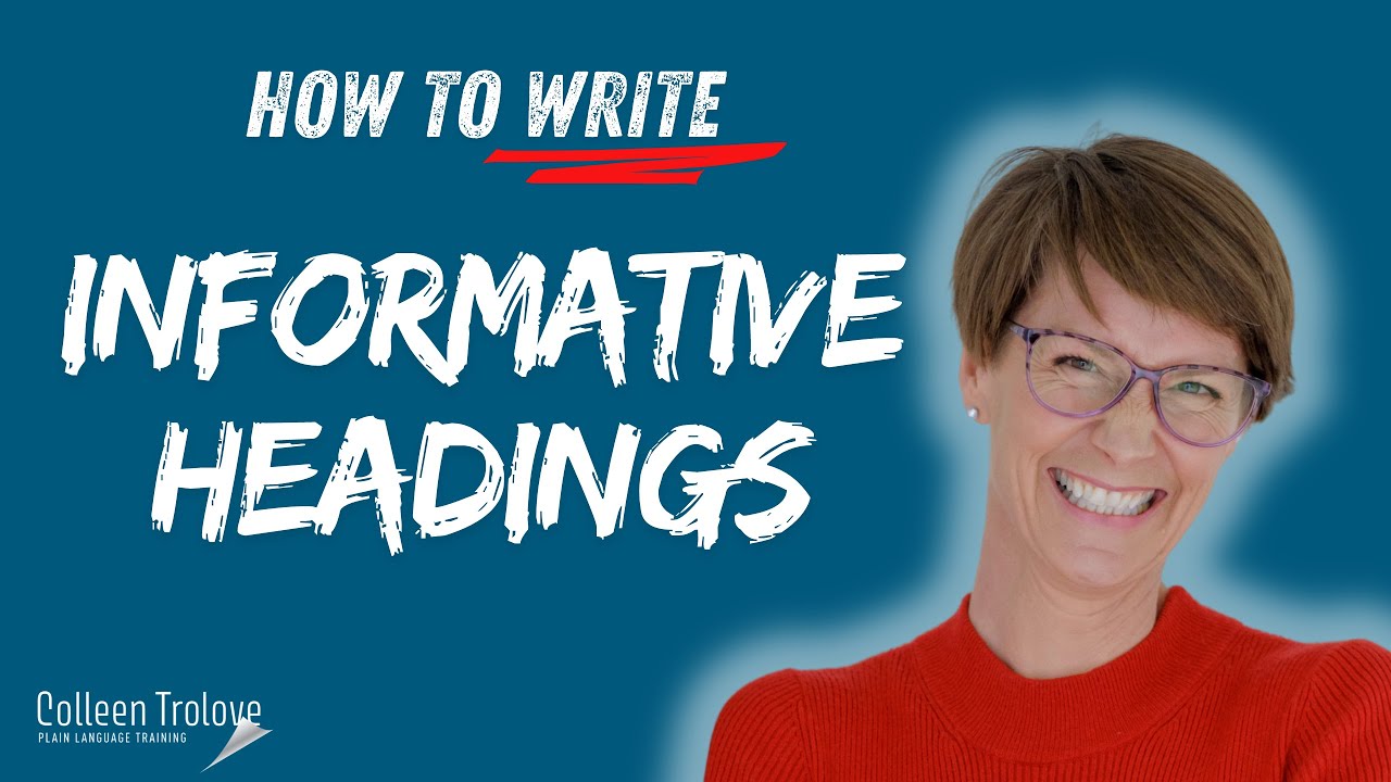 Headings - how to write informative headings - YouTube