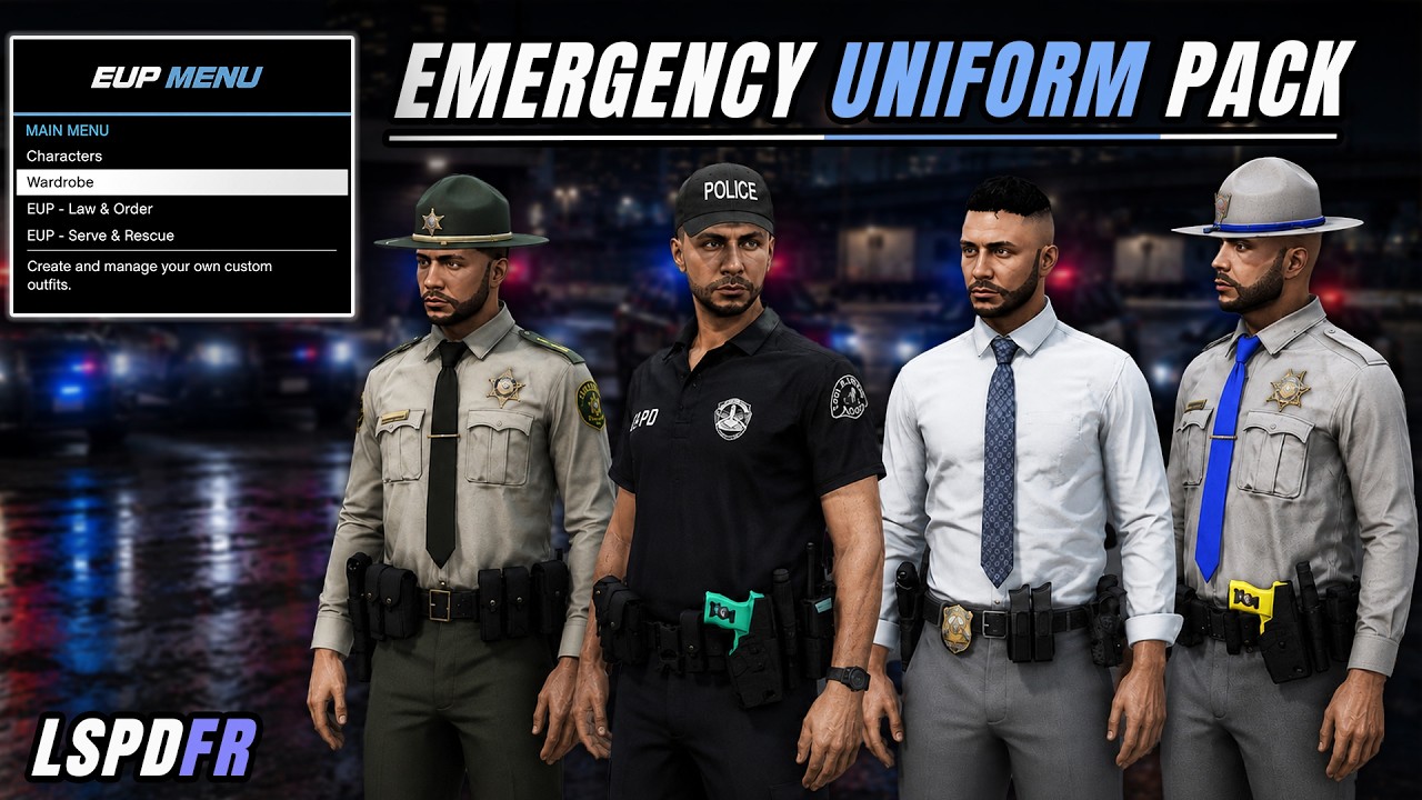 How To Install Emergency Uniform Pack + EUP Menu in GTA 5 LSPDFR (2026 ...